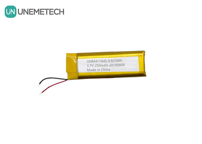 3.7V 250mAh Li-polymer Battery 411645 / LiPo Rechargeable Battery Pack ...